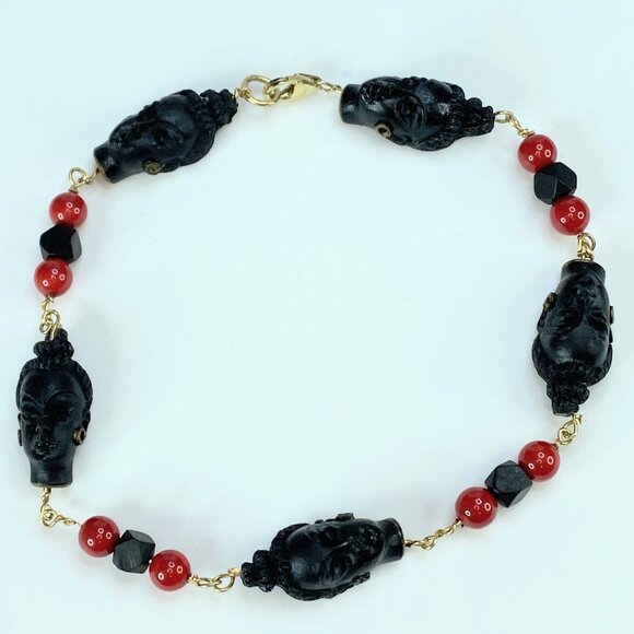 Jewelry | Blackamoor Genuine Azabache Faux Coral 14k Yellow Gold ...